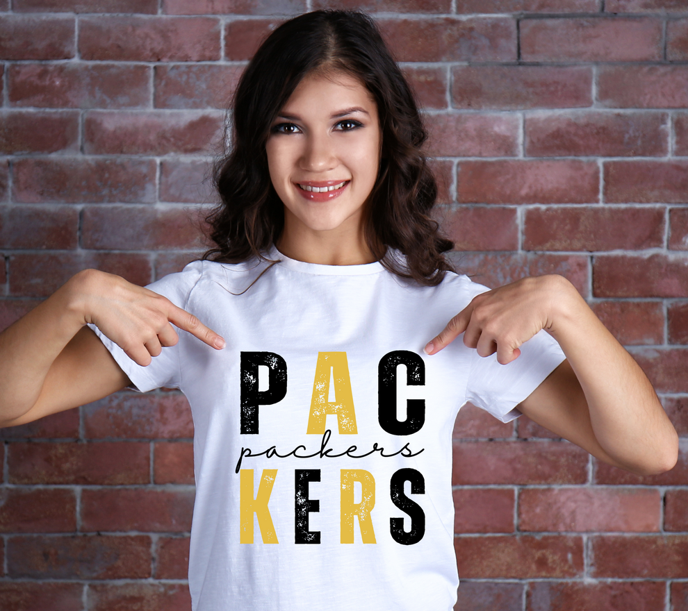 Adult Colquitt County Packers Black and Gold Cursive T-Shirt – ddanddesigns